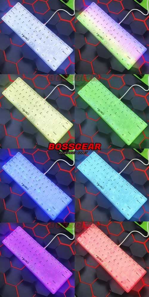 Bàn phím giả cơ V700 RGB Layout 60% Phím Trong Suốt - BOSSGEAR