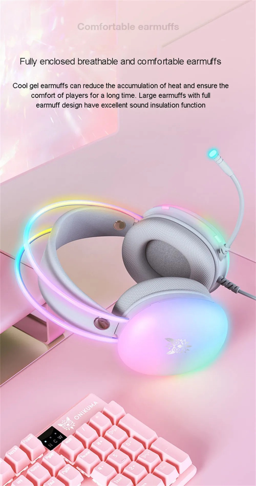 Tai nghe Gaming ONIKUMA X25, LED RGB, Vành tai to, MIC dài.